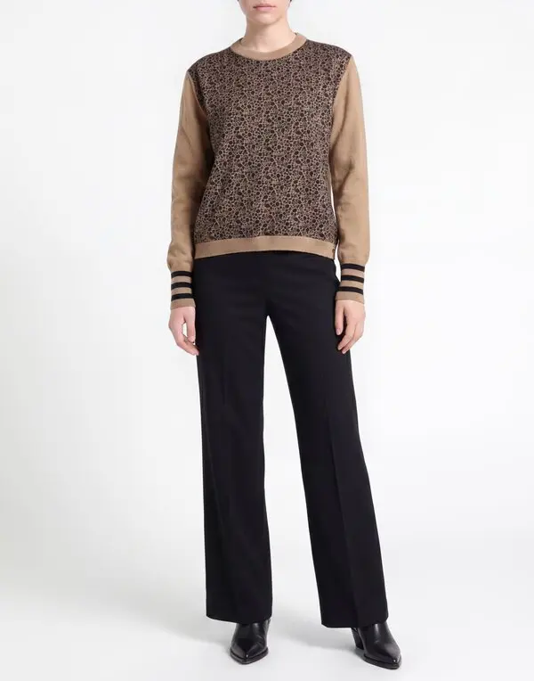 Herno Sweater Light Brown Size Wool, Polyester