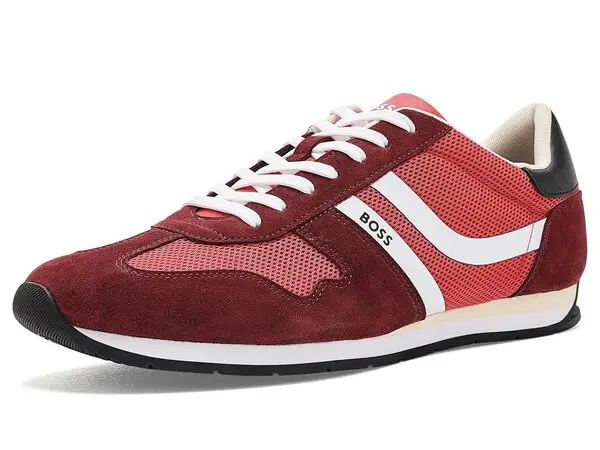BOSS Levon Laceup Low Profile Sneakers Shoes Dark - Red