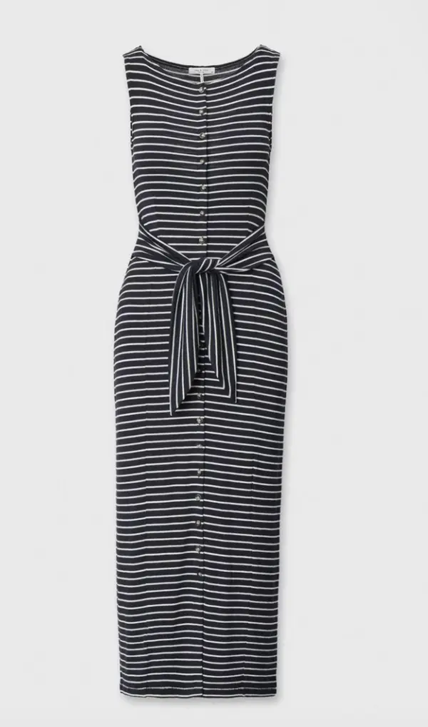 Rag & Bone The Knit Buttoned Striped Dress