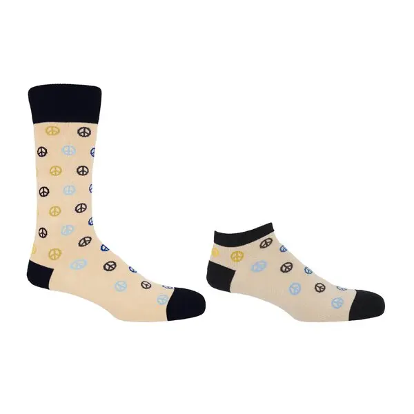 PEPER HAROW - MADE IN ENGLAND Neutrals Peace Luxury Crew & Trainer Men’s Socks Bundle