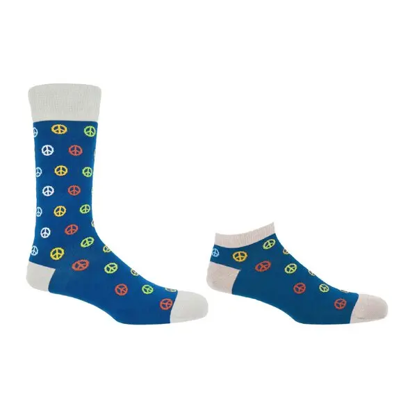 PEPER HAROW - MADE IN ENGLAND Peace Luxury Crew & Trainer Men’s Socks Bundle