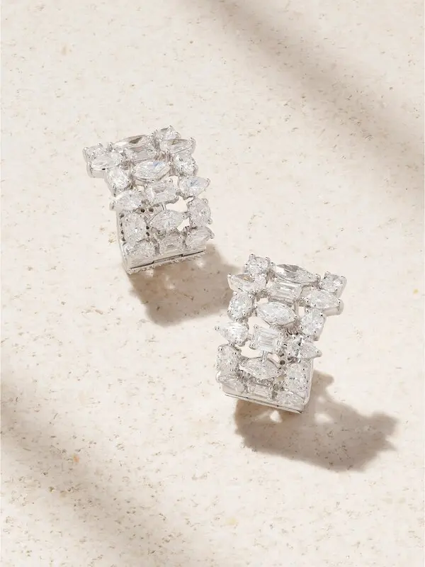 KAMYEN Lumière 18k White Diamond Hoop Earrings - Gold