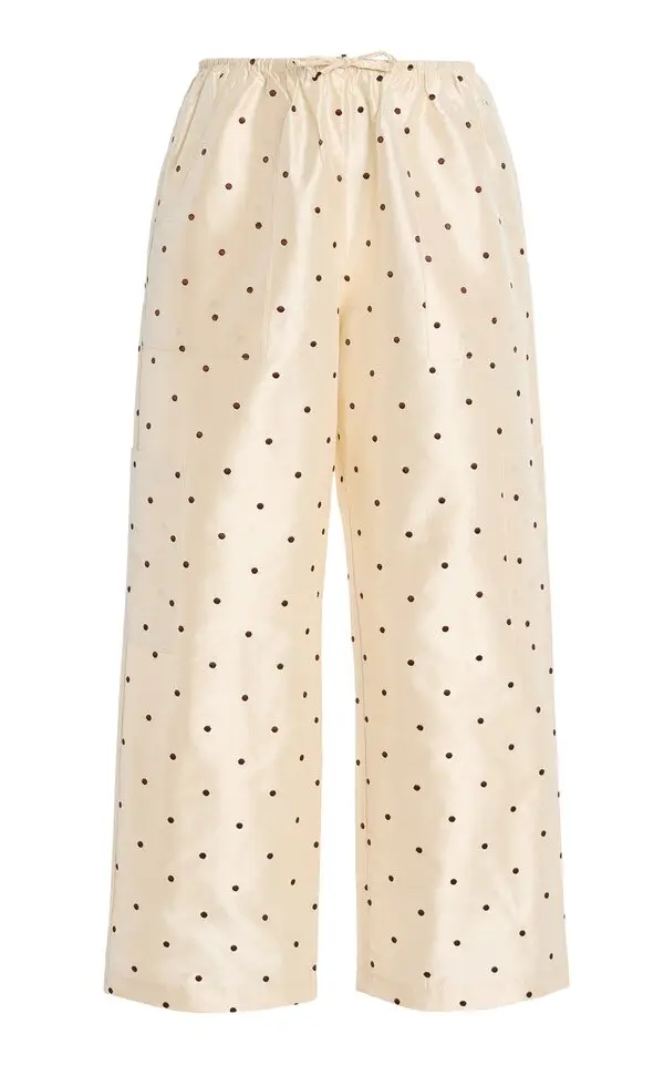 Donni. The Polka-dot Silk Taffeta Cargo Pants - Ivory