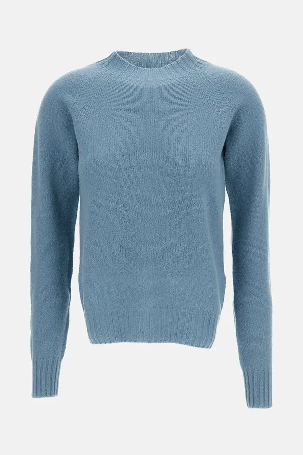 DRUMOHR Midweight Crew-neck Sweater With Mock Neck - Sky Blue