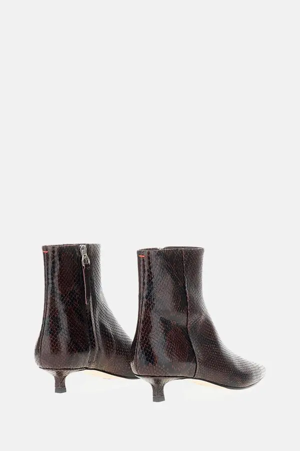 AeydĒ Sofia Ankle Boots In Snake-print Leather
