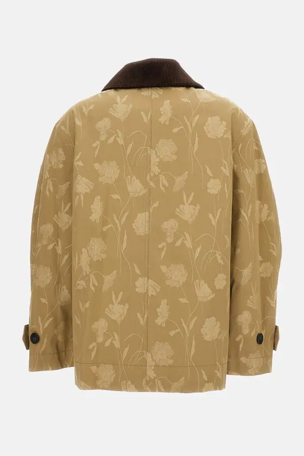 Erdem Oversize Poppy Cotton Jacquard Jacket With Belt
