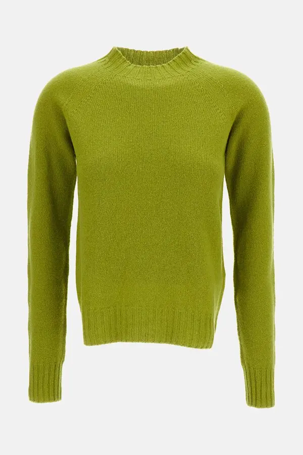 DRUMOHR Wool Crew-neck Sweater With Mock Neck - Green