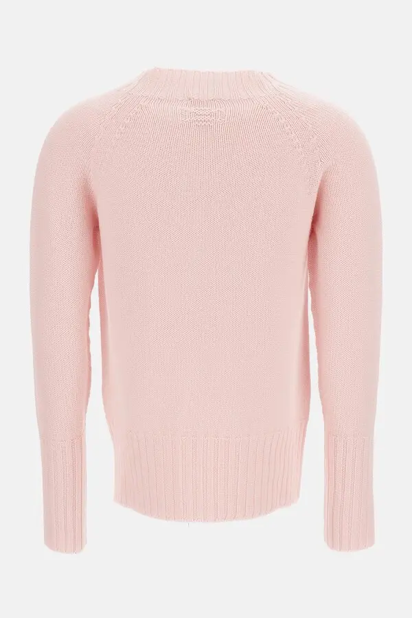 DRUMOHR Merino Wool Raglan Crew-neck Sweater - Rosa