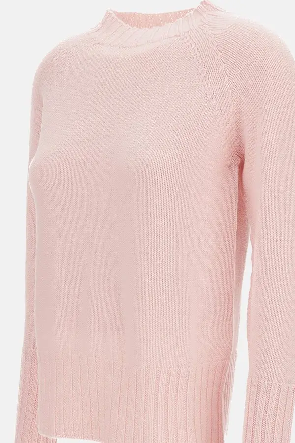 DRUMOHR Merino Wool Raglan Crew-neck Sweater - Rosa