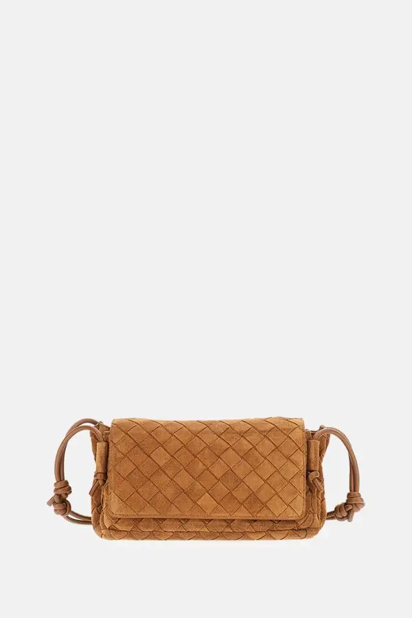 Bottega Veneta Suede Woven Evening Bag