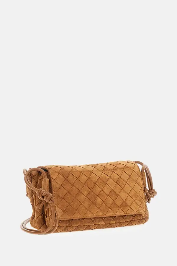 Bottega Veneta Suede Woven Evening Bag
