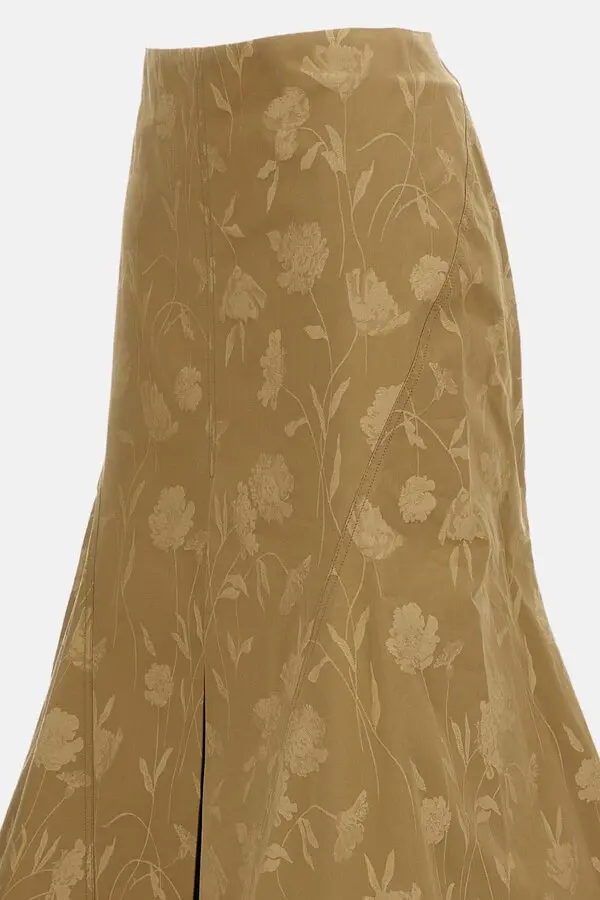 Erdem Poppy Cotton Jacquard Midi Skirt