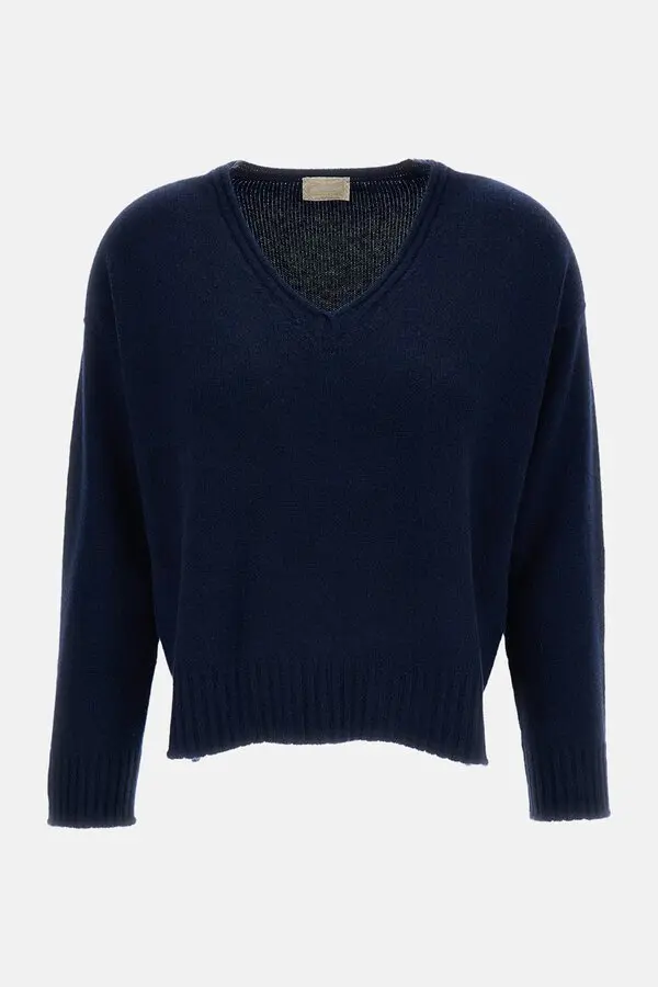 DRUMOHR V-neck Cashmere Boxy Sweater - Blue
