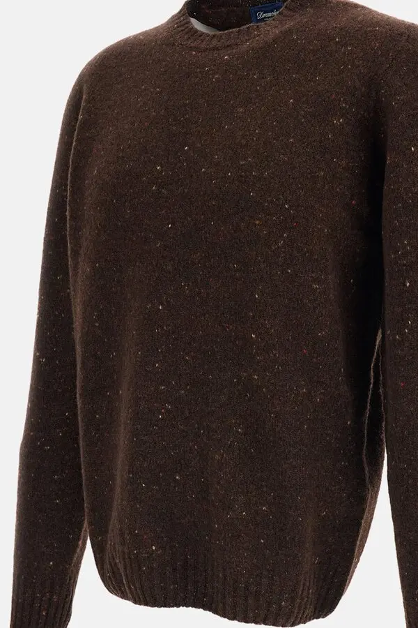 DRUMOHR Wool-blend Tweed Effect Crew Neck Sweater