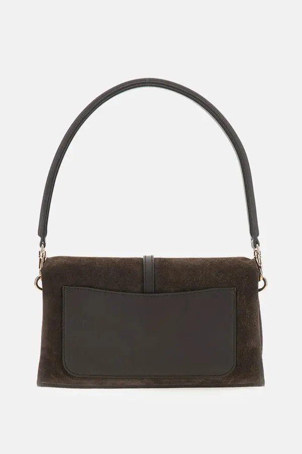 TOD'S T Timeless Mini Suede Flap Bag - Marrone
