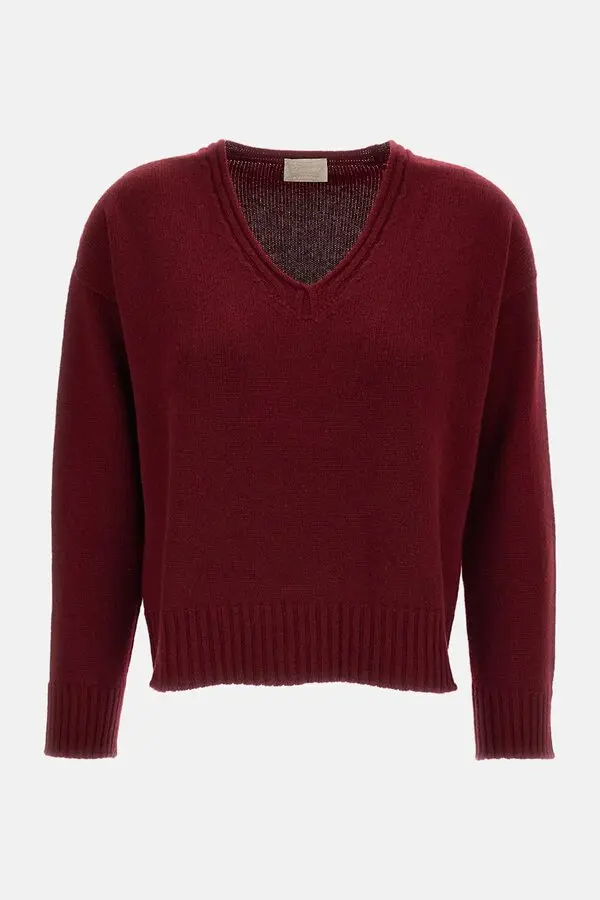 DRUMOHR Boxy V-neck Cashmere Sweater - Red