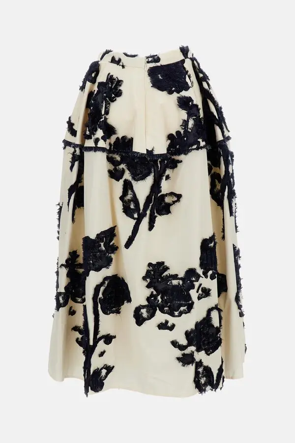 Erdem Midi Skirt In Fil Coupé Poplin
