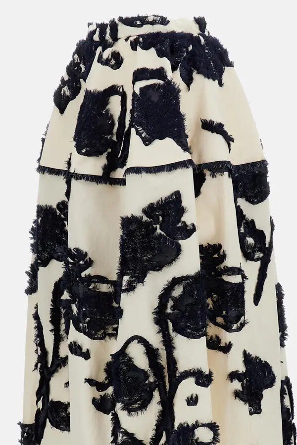 Erdem Midi Skirt In Fil Coupé Poplin - Multicolore