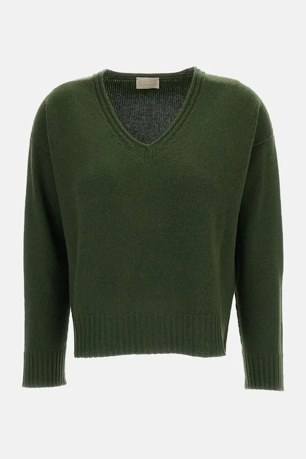 DRUMOHR Boxy V-neck Cashmere Sweater - Green