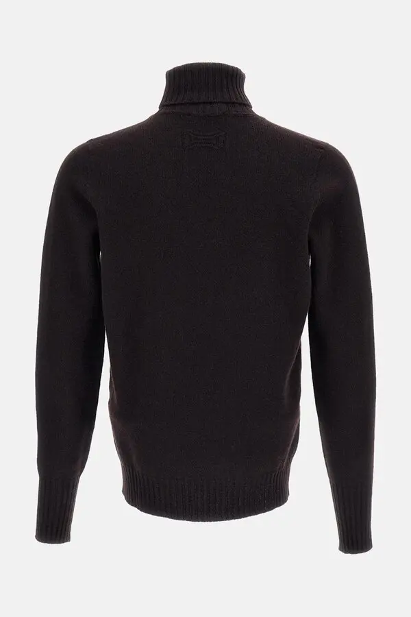 DRUMOHR Turtleneck Sweater In Combed Wool - Brown
