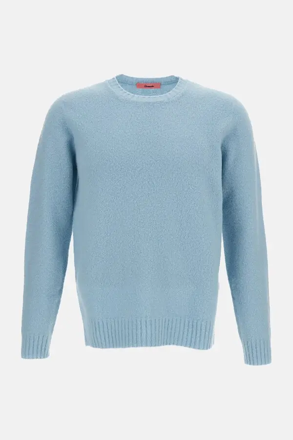 DRUMOHR Wool Knit Crew Neck Sweater - Sky Blue