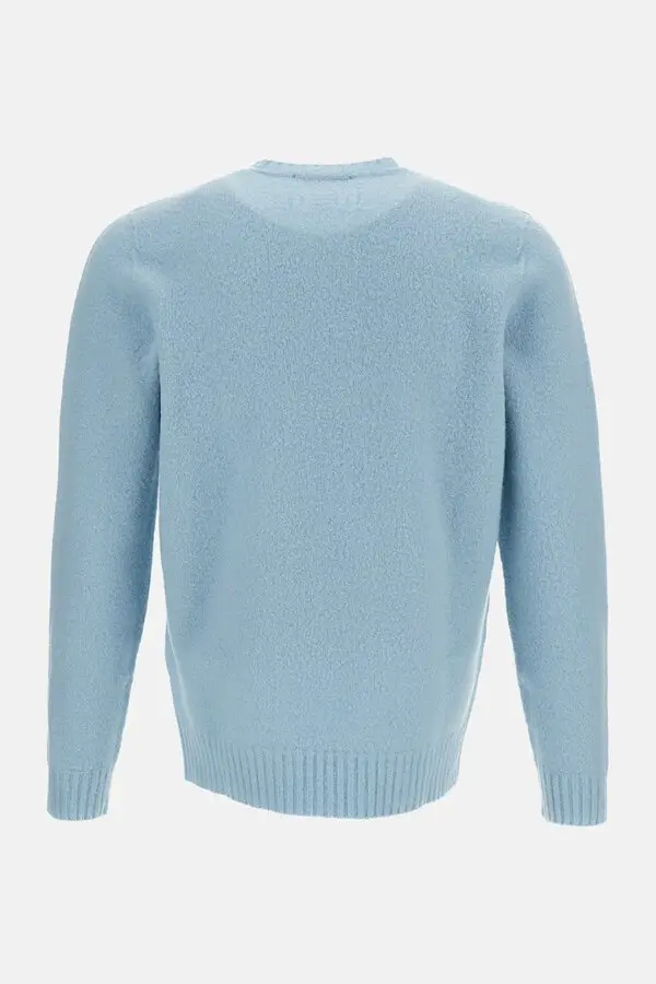 DRUMOHR Wool Knit Crew Neck Sweater - Sky Blue