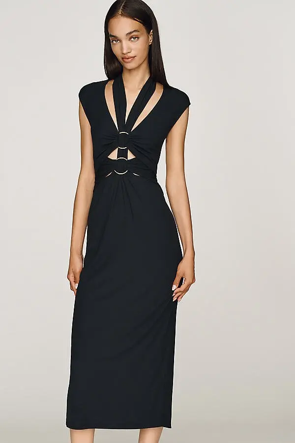 Anthropologie Strappy Hardware Midi Dress
