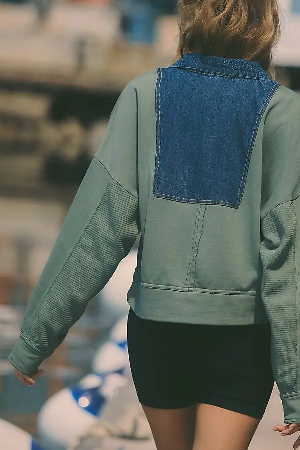 PILCRO 100% Cotton East-west Pullover - Green