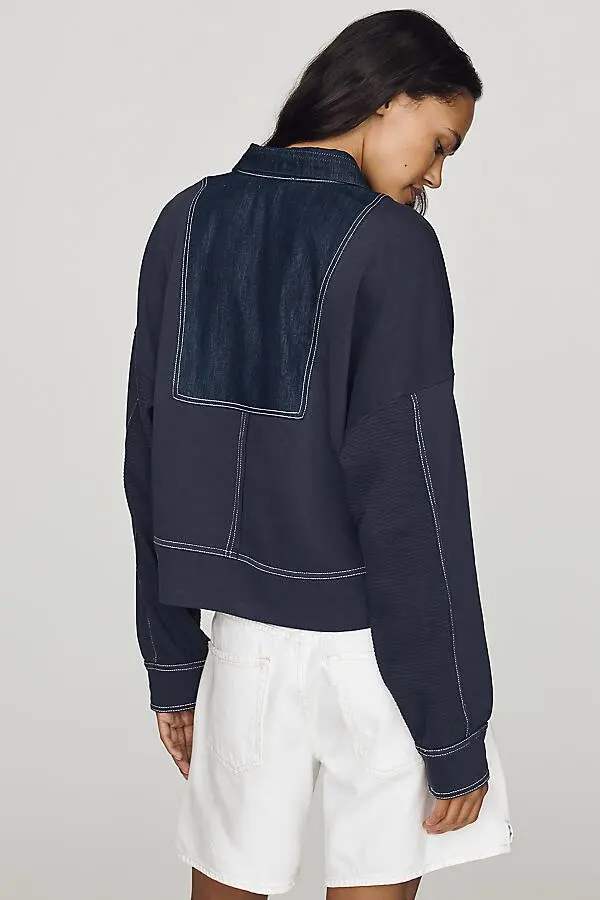 PILCRO Cotton East-west Pullover
