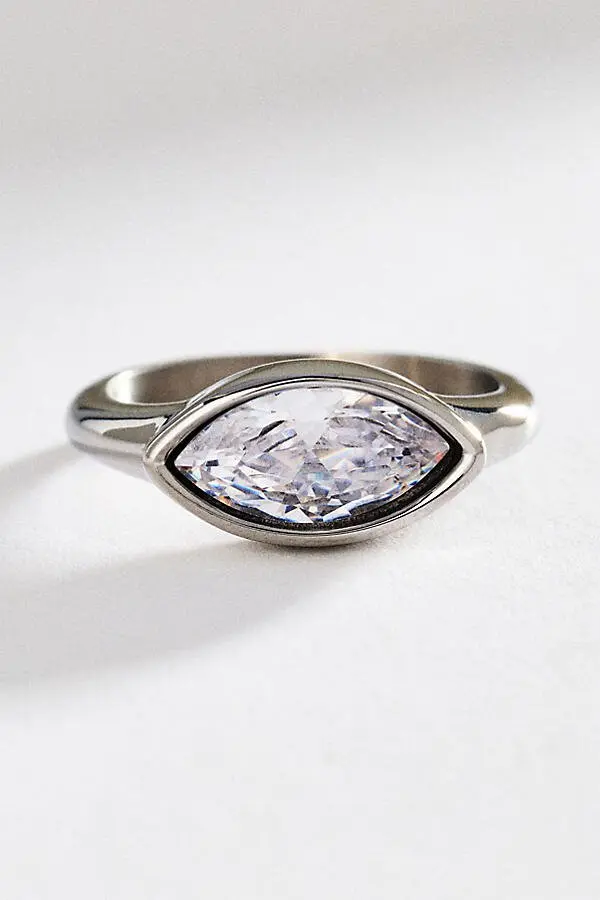 Anthropologie Bezel Oval Stone Ring