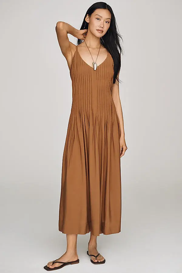 Moon River Pleated Midi Dress