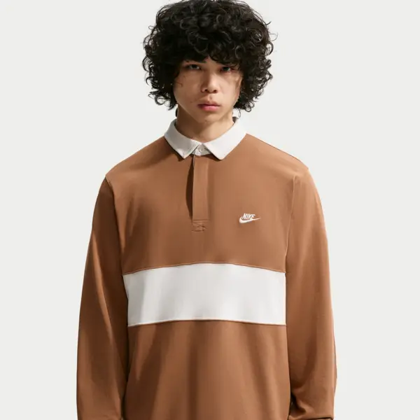 Nike Sportswear Club Long-sleeve Rugby Top - Brown