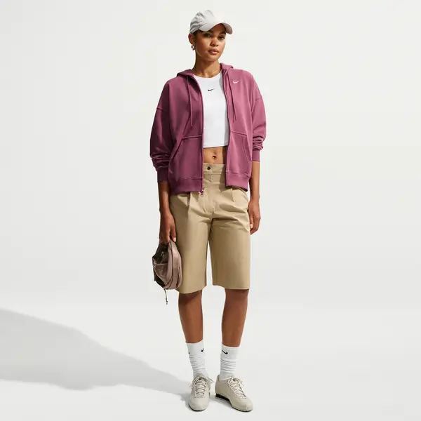 Nike Studio Fleece Lightweight Oversized Full-zip Hoodie