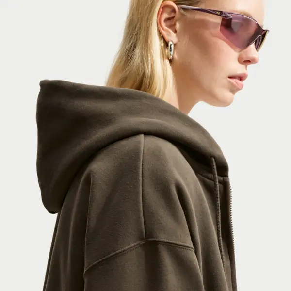 Nike Studio Fleece Medium Weight Oversized Full-zip Cropped Hoodie