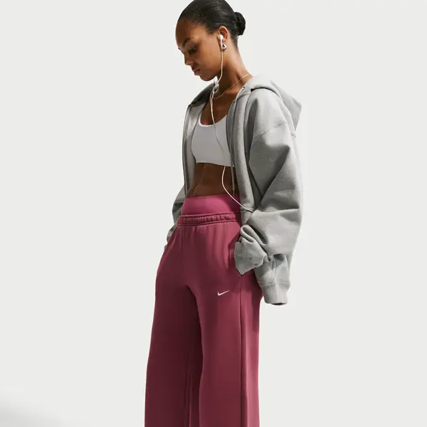 Nike Studio Fleece Medium Weight Mid-rise Wide-leg Pants