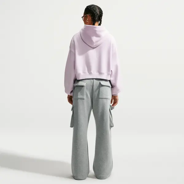Nike Studio Fleece Oversized Full-zip Cropped Hoodie - Purple