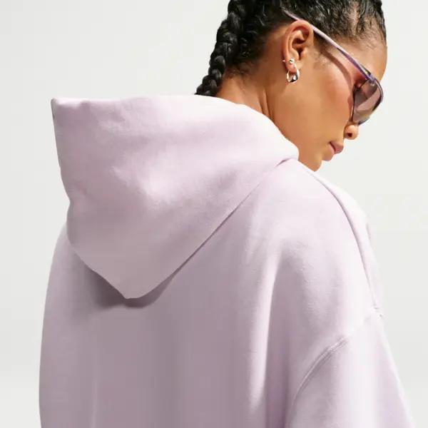 Nike Studio Fleece Oversized Full-zip Cropped Hoodie - Purple
