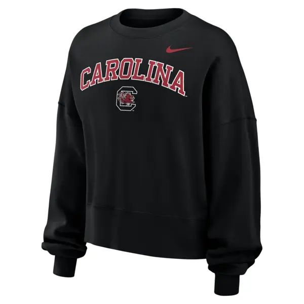 Nike Phoenix Fleece Oversized Crew-neck Sweatshirt - Black