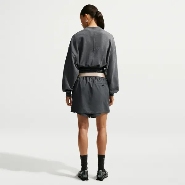 Nike Studio Fleece Lightweight Oversized Cropped Pleated Crew