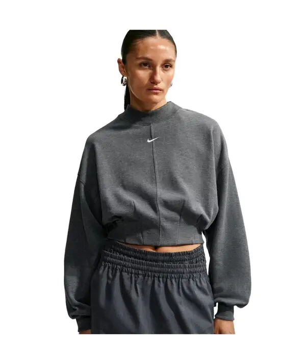 Nike Studio Fleece Cropped Crew - Grey