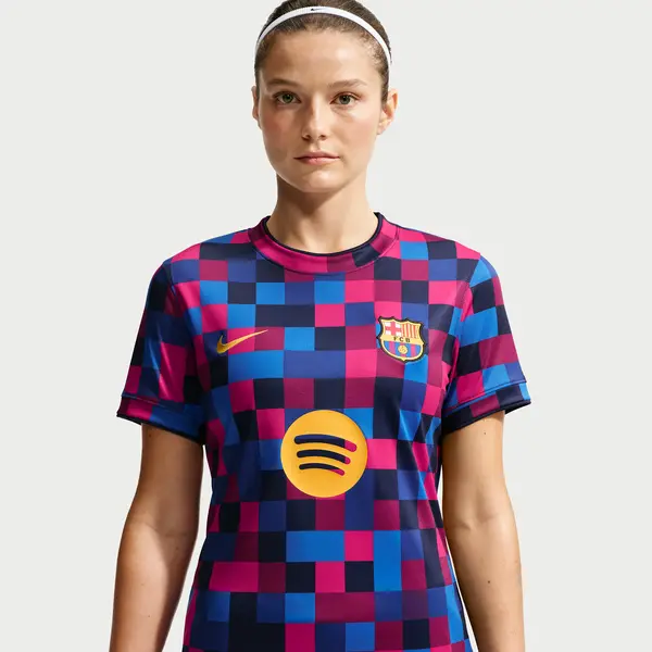 Nike Fc Barcelona Dri-fit Soccer Pre-match Top - Red