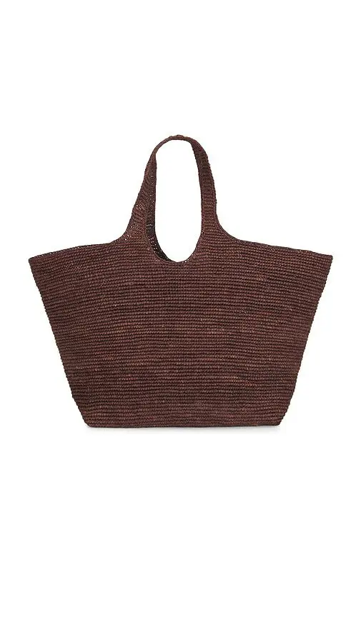 ANINE BING Lili Tote Raphia Bag In Brown