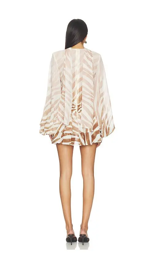 BRONX BANCO Nina Zebra Mini Dress In White,brown