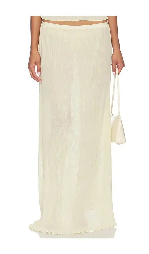 Lioness Ford Maxi Skirt In Yellow - Soft Lemon
