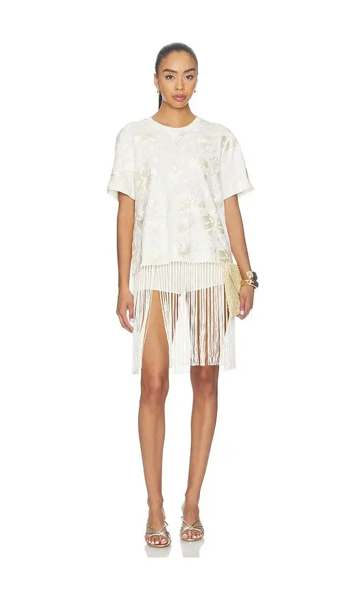 Sea Rafina Eyelet Embellished Tshirt With Fringe