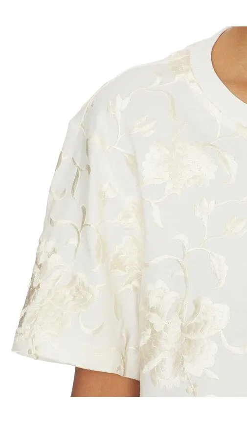 Sea Rafina Eyelet Embellished Tshirt With Fringe