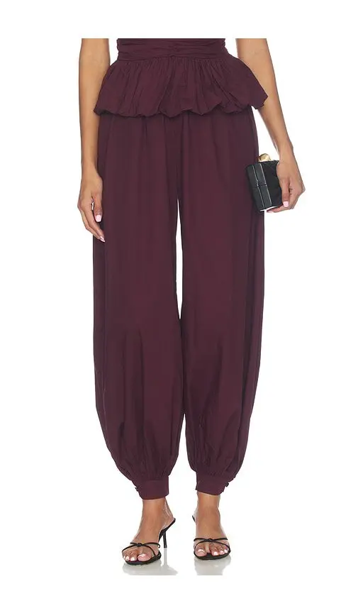ROTATE BY BIRGER CHRISTENSEN Balloon Pleated Pants In Purple - Zinfandel