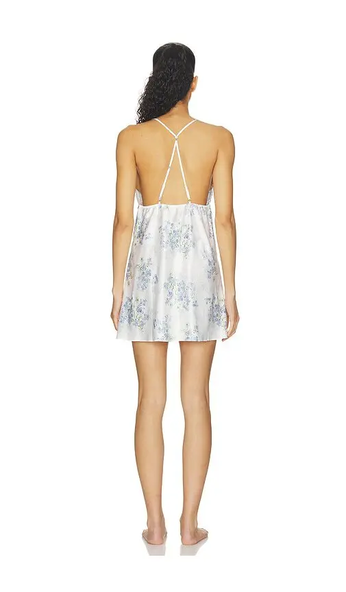 Flora Nikrooz Kylie Printed Matted Charmeuse Chemise 3d Lace