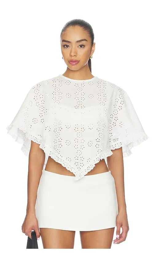 Sandy Liang Soba Poncho - White