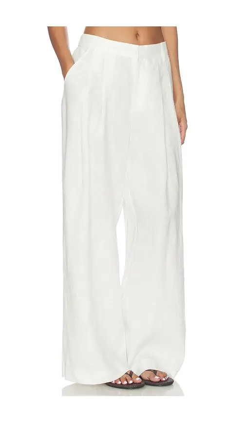 Enza Costa Linen Easy Trouser In White